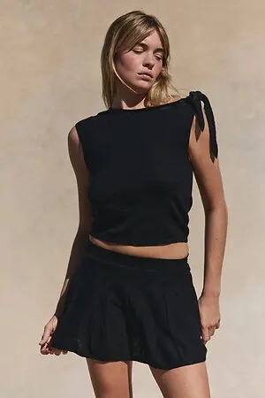 Free People Fran Sweater Skort Set - Black
