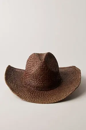 Free People Beachside Rafia Cowboy Hat - Brown
