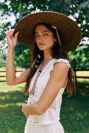 Free People So Coastal Wide Brim Hat - Coffee