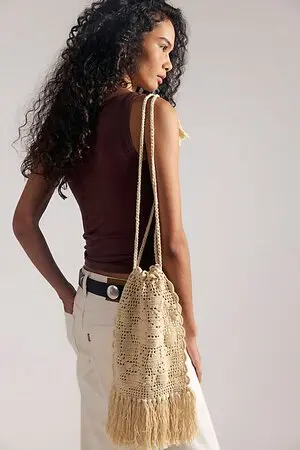 Anna Sui Rose Crochet Shoulder Bag