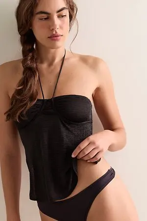 Free People Intimately Evening Out Halter Top Black