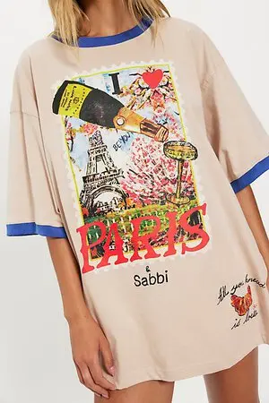 SABBI The Very Oversized Love Notes Cotton Tee