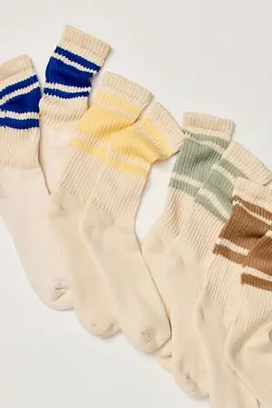 Free People Mono Stripe Crew 2-Pack Socks Acorn/sage Pack