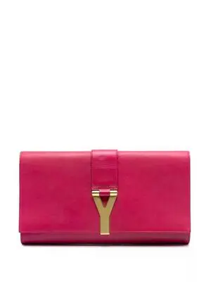 Saint Laurent 2013-2025 Leather Chyc Ligne Clutch Bag - Pink