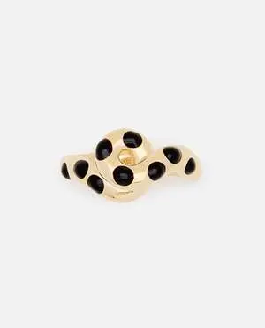 Bea Bongiasca Chunky Polka Dot Ring With Wave Detail - Gold