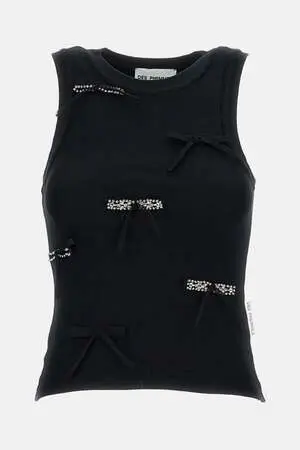 DES_PHEMMES Embellished Tank Top - Black