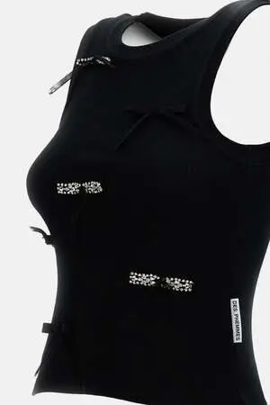 DES_PHEMMES Embellished Tank Top - Black