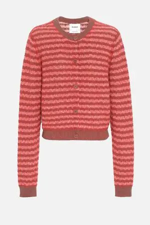 BARRIE Cardigan With Metallic Stripes - Red