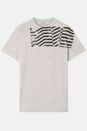 GOLDEN GOOSE Flag Print T-shirt - Grigio