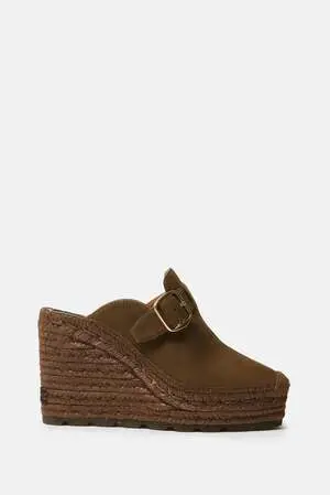 Stella McCartney Gaia Suede Clogs - Brown