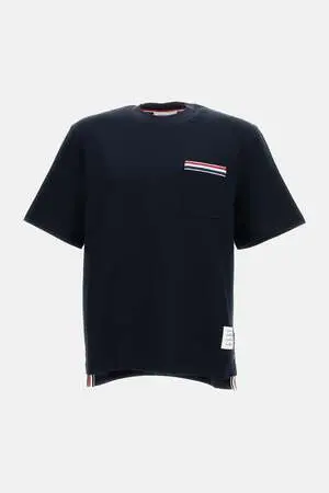 Thom Browne Short-sleeved Shirt With Small Pocket - Blue