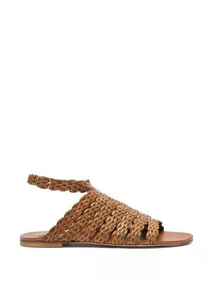 Casadei Woven Buckled Sandals - Brown