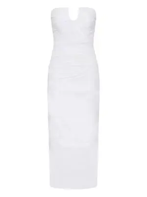 Rachel Gilbert Ruched Freda Dress - White