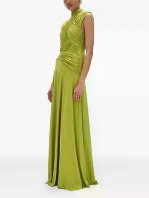 Rachel Gilbert Juniper Ruched Gown - Green