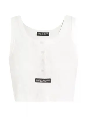 Dolce & Gabbana Ribbed Tank Top - White