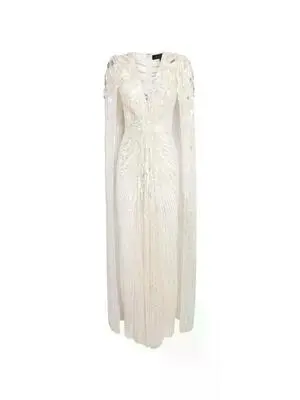 Jenny Packham Goldfinger V-neck Gown