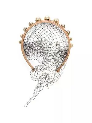 Red Valentino Mesh Studded Hairband - Black