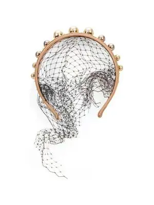 Red Valentino Mesh Studded Hairband - Black