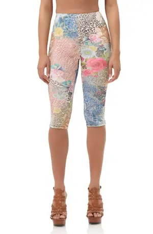 AFRM Gianna Mixed Print Capri Leggings - Iris Patchwork
