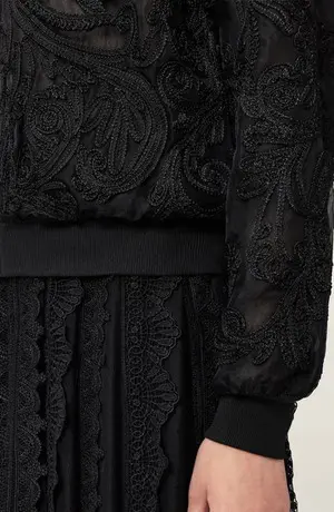 ALLSAINTS Jade Embroidered Bomber Jacket - Black