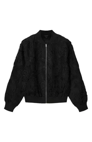 ALLSAINTS Jade Embroidered Bomber Jacket - Black