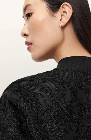 ALLSAINTS Jade Embroidered Bomber Jacket - Black