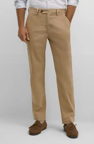 Brooks Brothers The Friday Regular Flat Front Straight Leg Cotton Chinos - Incense