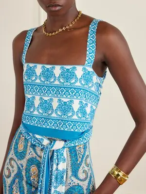 Etro Paisley-print Jersey Maxi Dress - Blue
