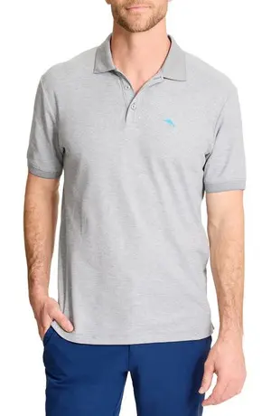 Tommy Bahama Emfielder Icon Solid Islandzone® Polo - Storm Gray Heather