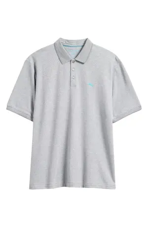 Tommy Bahama Emfielder Icon Solid Islandzone® Polo - Storm Gray Heather