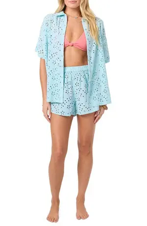 O'Neill Jenna Cotton Eyelet Cover-up Shirt - Stratosphere