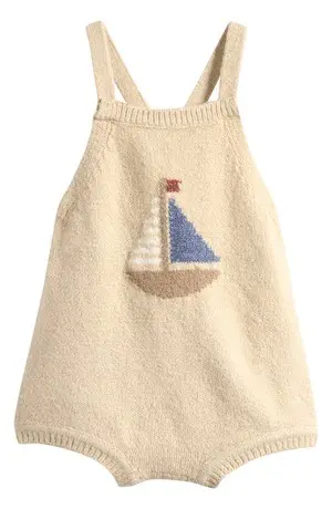 RYLEE + CRU Fisher Sailboat Knit Romper - Pebble