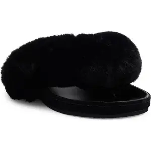 Jeffrey Campbell Delulu Faux Fur Flip Flop - Black Combo