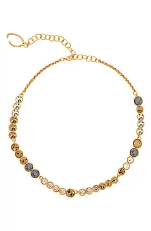 Oscar De La Renta Cascade Rhinestone Necklace - Rose