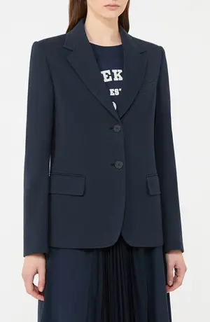 Max Mara Ginnasta Cotton Blend Blazer - Navy