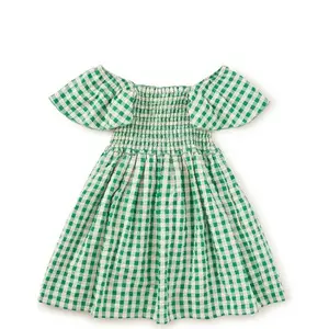TEA COLLECTION Flutter Sleeve Smocked Dress - Garden Party Check