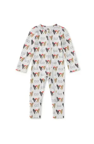 TEA COLLECTION Footed Baby Romper - French Bull Dog