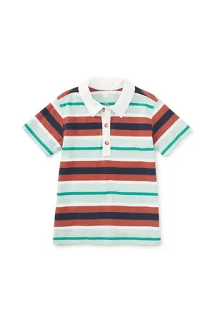 TEA COLLECTION Striped Polo Top - Mineral