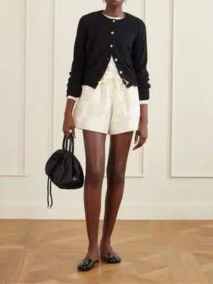 Simone Rocha Floral-jacquard Satin Shorts - Pink