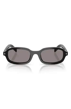 Prada 50mm Oval Sunglasses - Black/grey