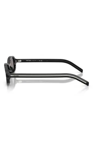 Prada 50mm Oval Sunglasses - Black/grey