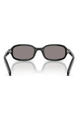Prada 50mm Oval Sunglasses - Black/grey
