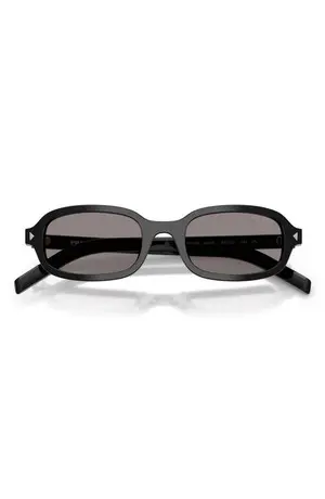 Prada 50mm Oval Sunglasses - Black/grey