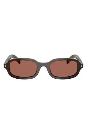Prada 50mm Oval Sunglasses Cigar/brown