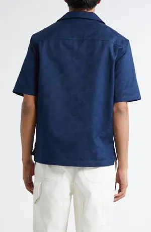 Casablanca Monogram Cotton Poplin Camp Shirt