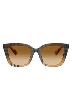 Burberry 52mm Gradient Square Sunglasses - Check Gradient Sand/brown