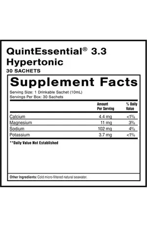 QUICKSILVER SCIENTIFIC Quintessential Hypertonic Filtered Sea Water Hydration Sachets
