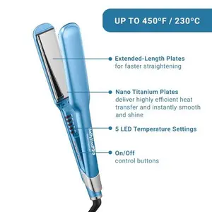 BABYLISSPRO Nano Titanium 1½ " Ultra-sleek Straightener - Blue