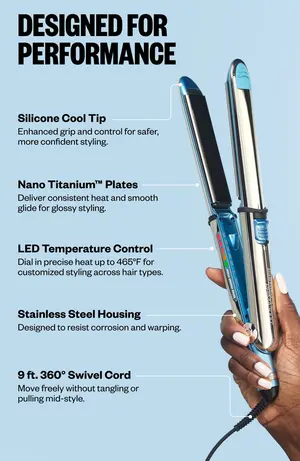 BABYLISSPRO Nano Titanium Prima3000® 1¼" Ionic Straightener - Blue
