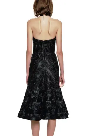 Anna Sui Crushed Satin Strapless Sweetheart Dress